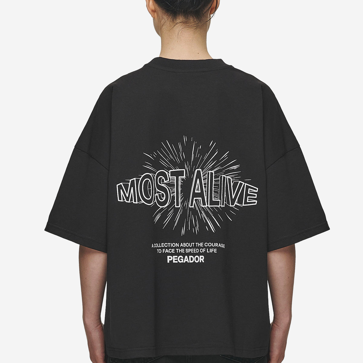 Nisa Heavy Oversized Tee Washed Black – PEGADOR®